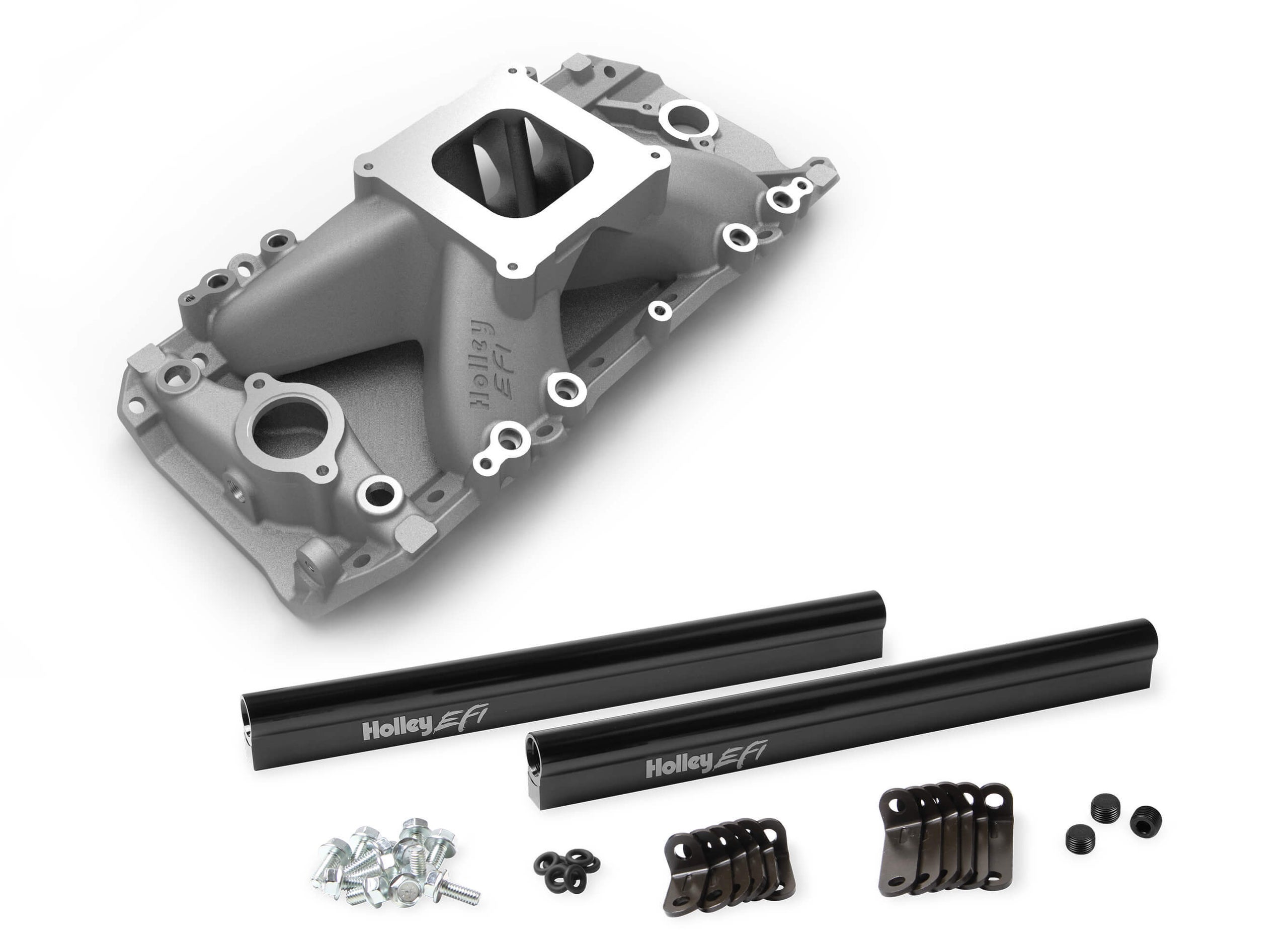 Holley 300-561 EFI Intake Manifold Kit, BBC, Oval Port | Volcano Manifolds